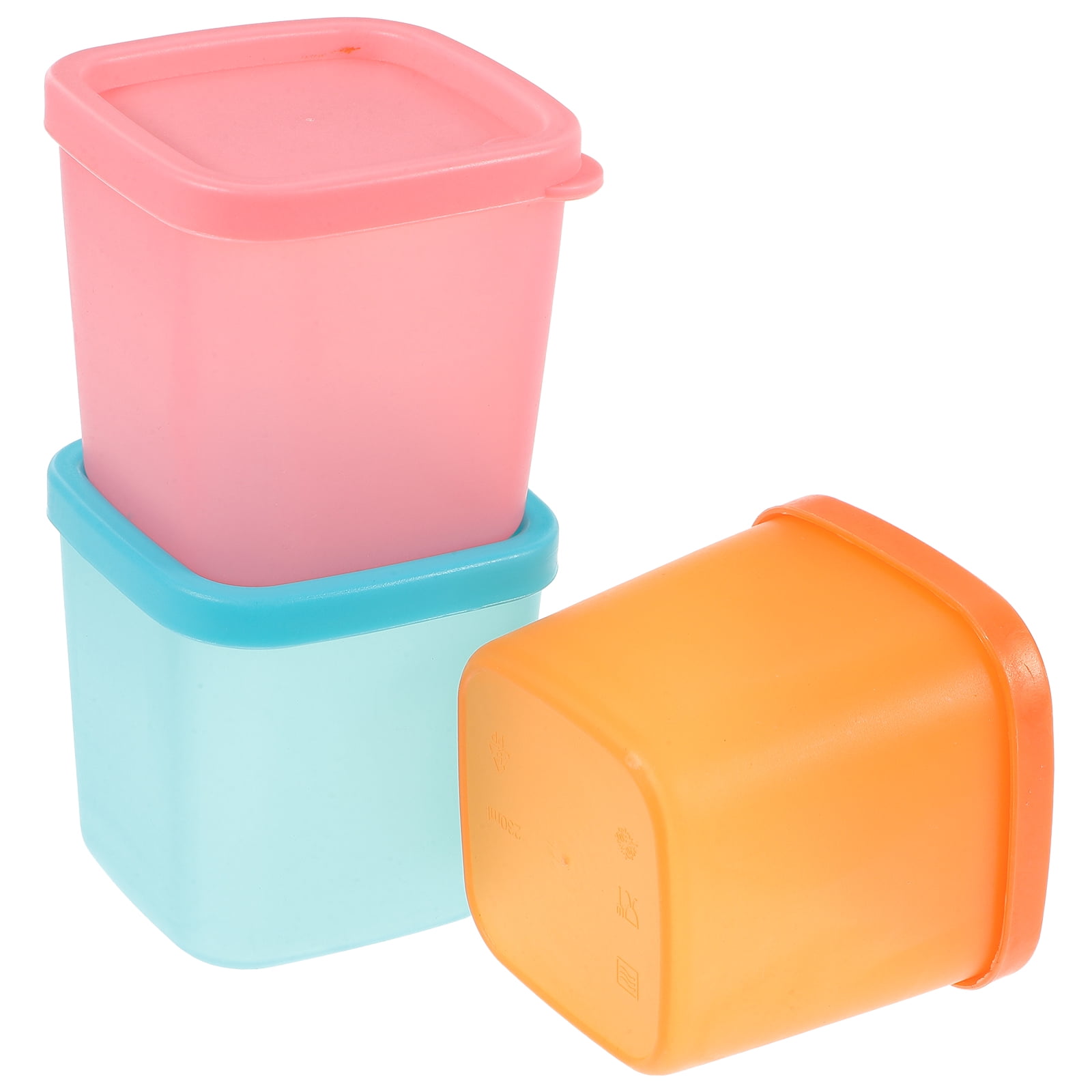 3 Pcs Ice Cream Box Yogurt Containers with Lids Storage Keeper Fruit ...