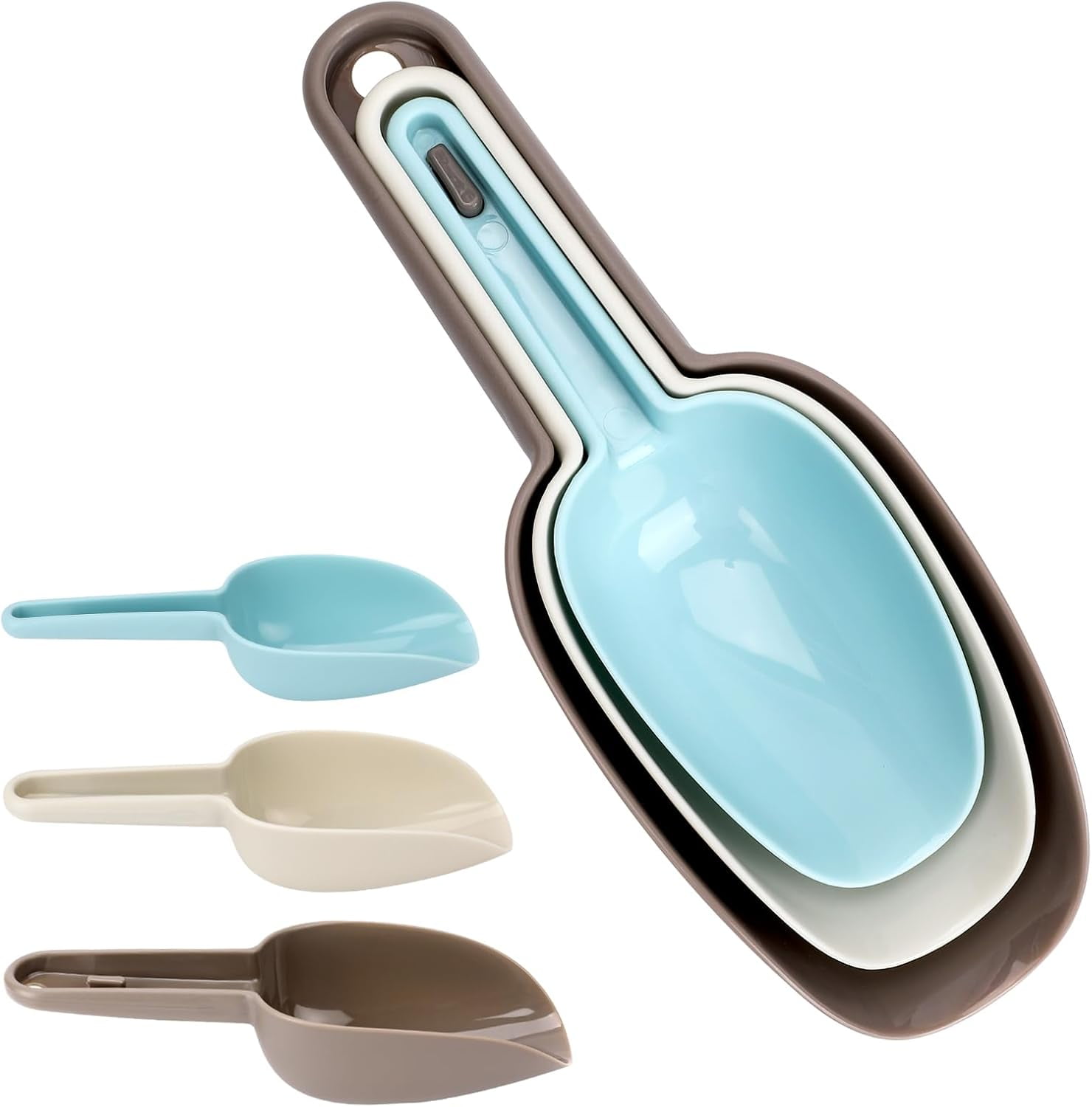 3 Pcs Ice Scoop Set Flour Scoop for Canisters Multi Purpose Plastic ...
