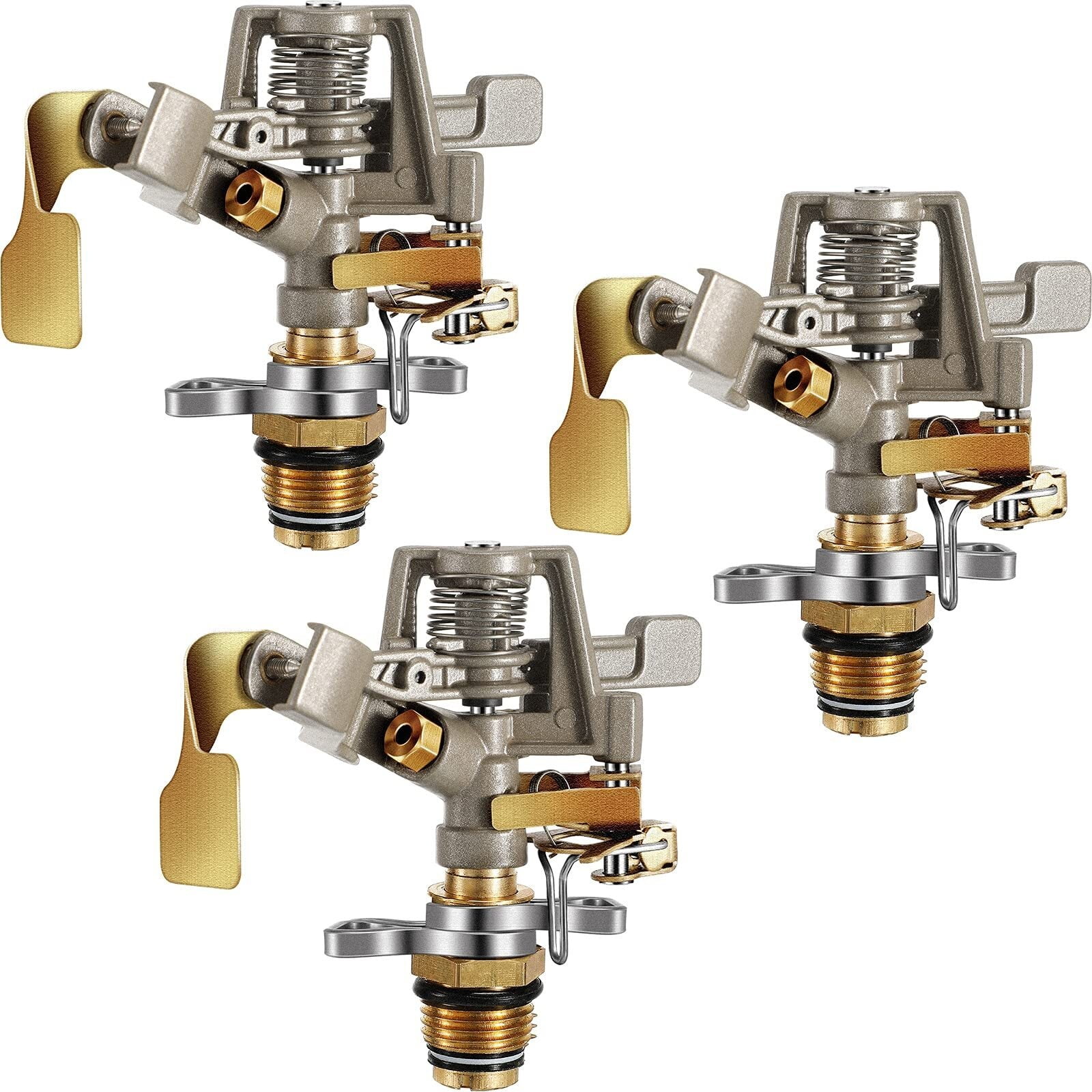 3 Pcs Impact Sprinkler Head Brass Pulsating Sprinkler Lawns Garden ...