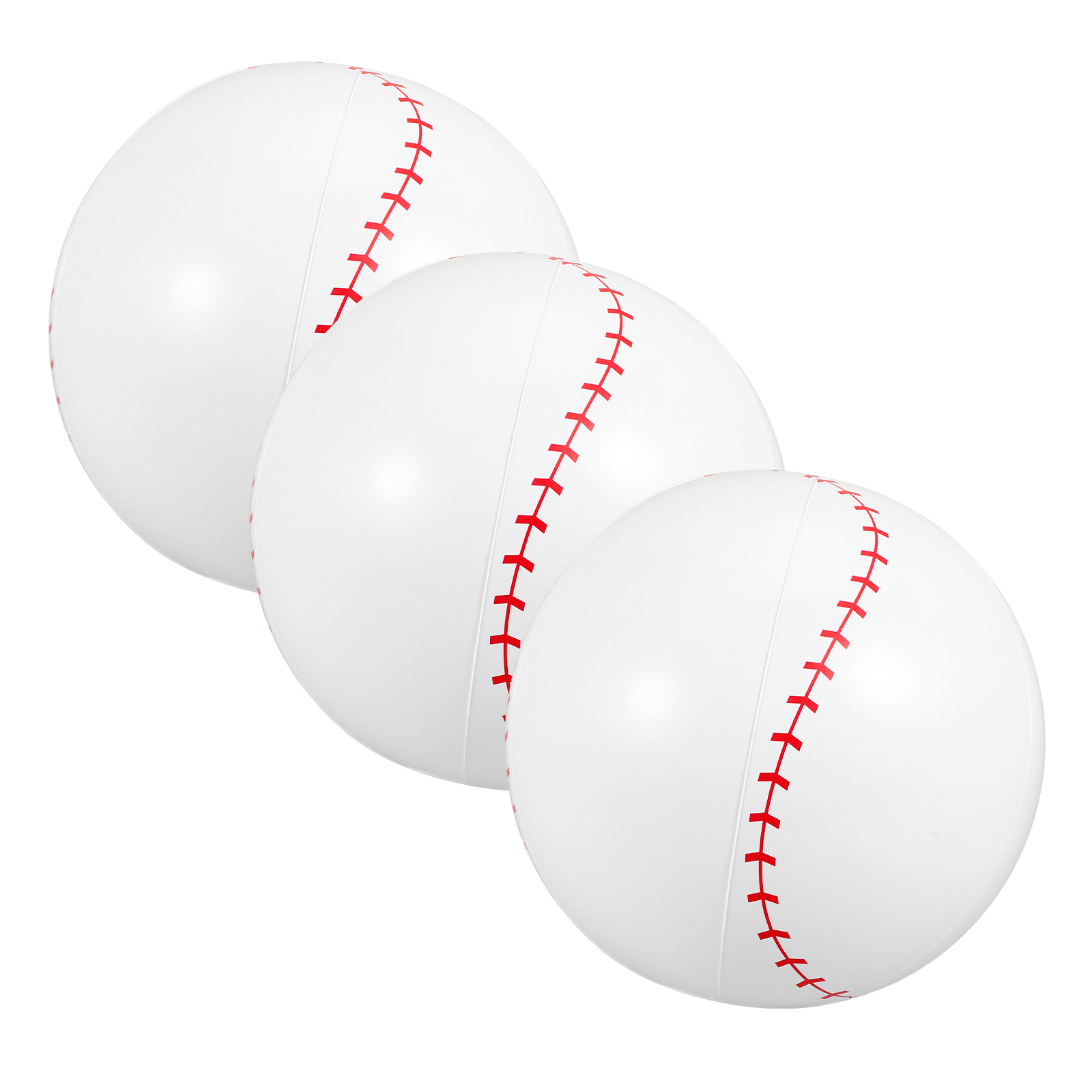 3 Pcs Inflatable Baseball Beach Balls Summer Sports Toy White Pvc Child ...