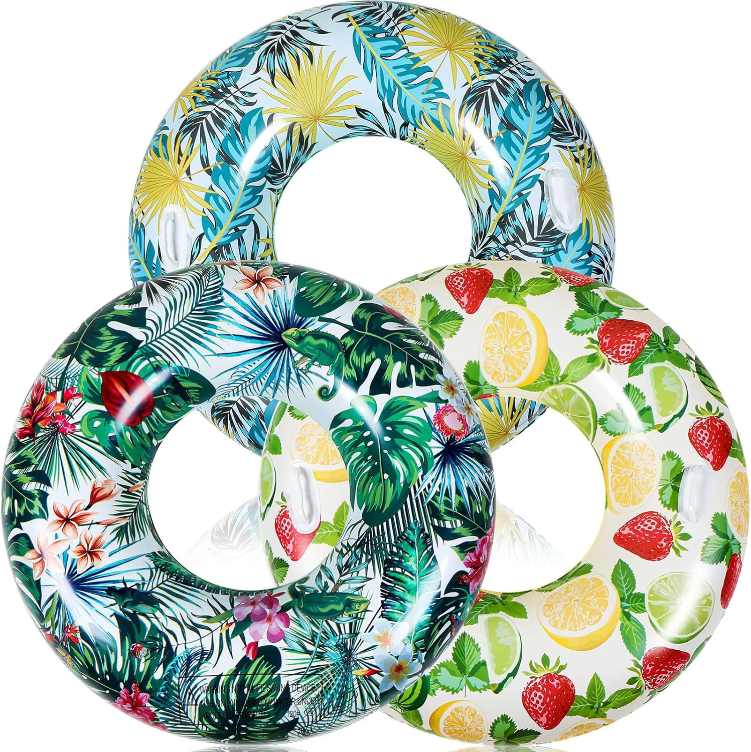 3 Pcs Inflatable Pool Floats 47 Inch Pool Floaties Tubes Jumbo Pool ...