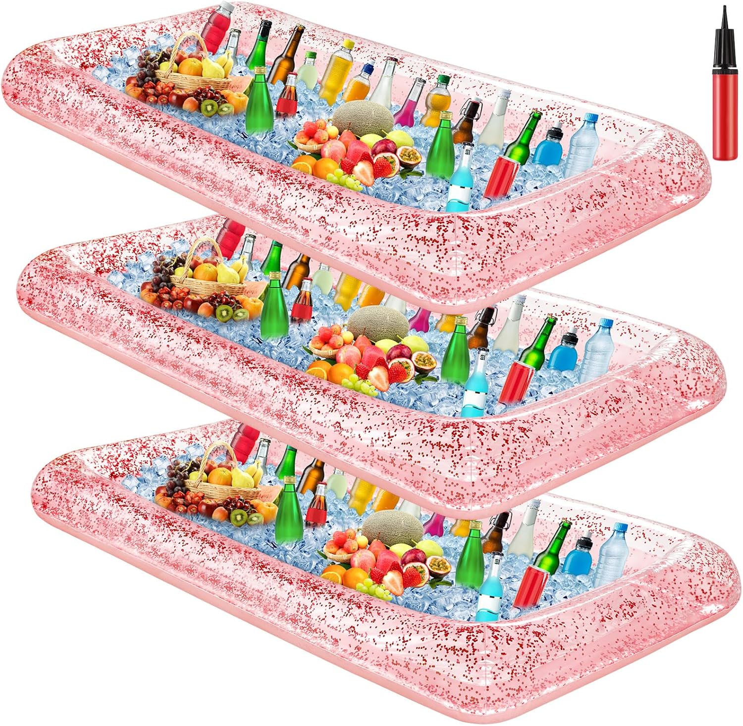 3 Pcs Inflatable Serving Bar/ice Buffet Serving Tray Drink Cooler with ...