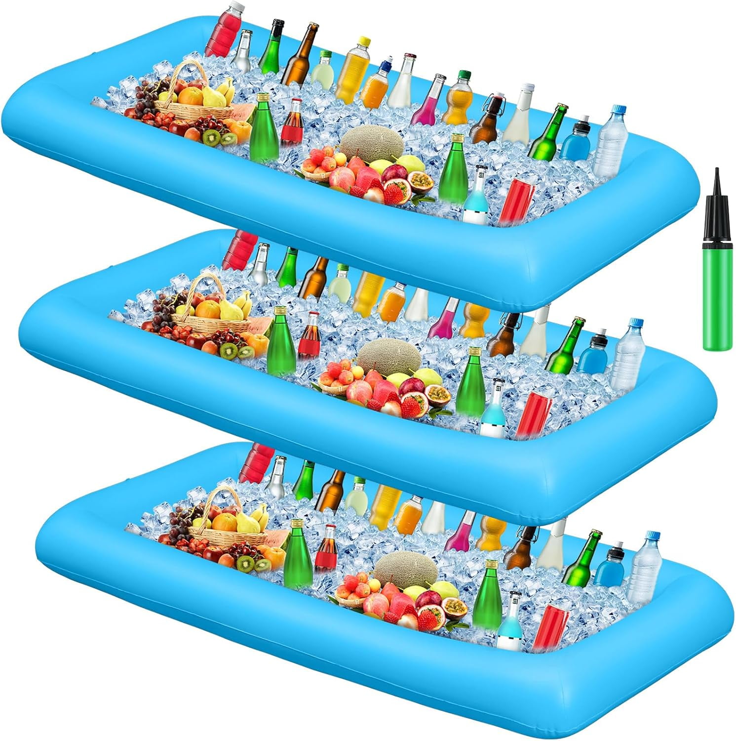 3 Pcs Inflatable Serving Bar/ice Buffet Serving Tray Drink Cooler with ...