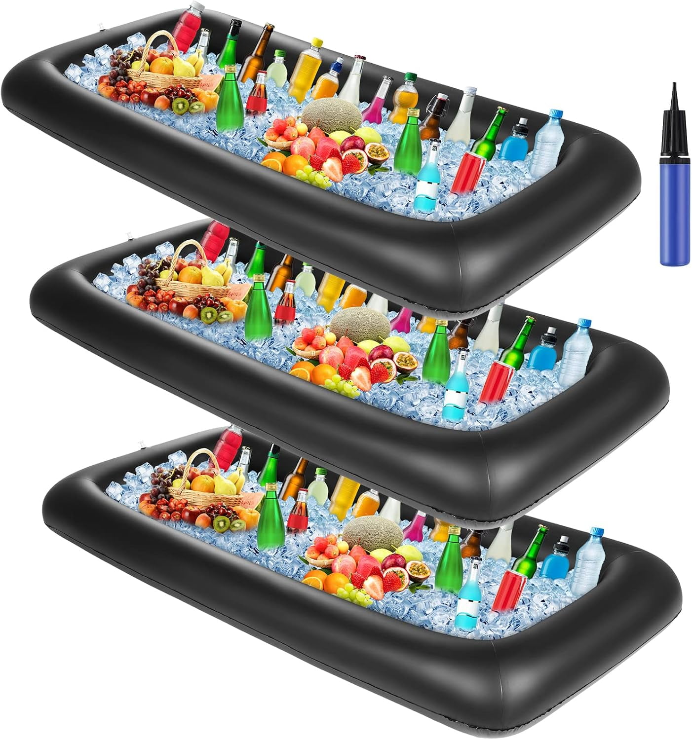 3 Pcs Inflatable Serving Bar/ice Buffet Serving Tray Drink Cooler with ...