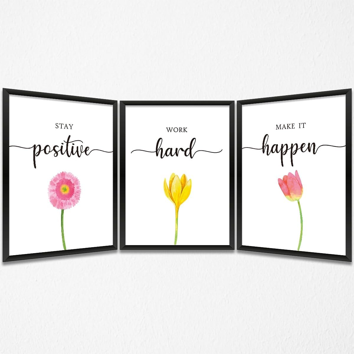 3 Pcs Inspirational Wall Art Sunflower Prints Positive Quote Wall Decor ...