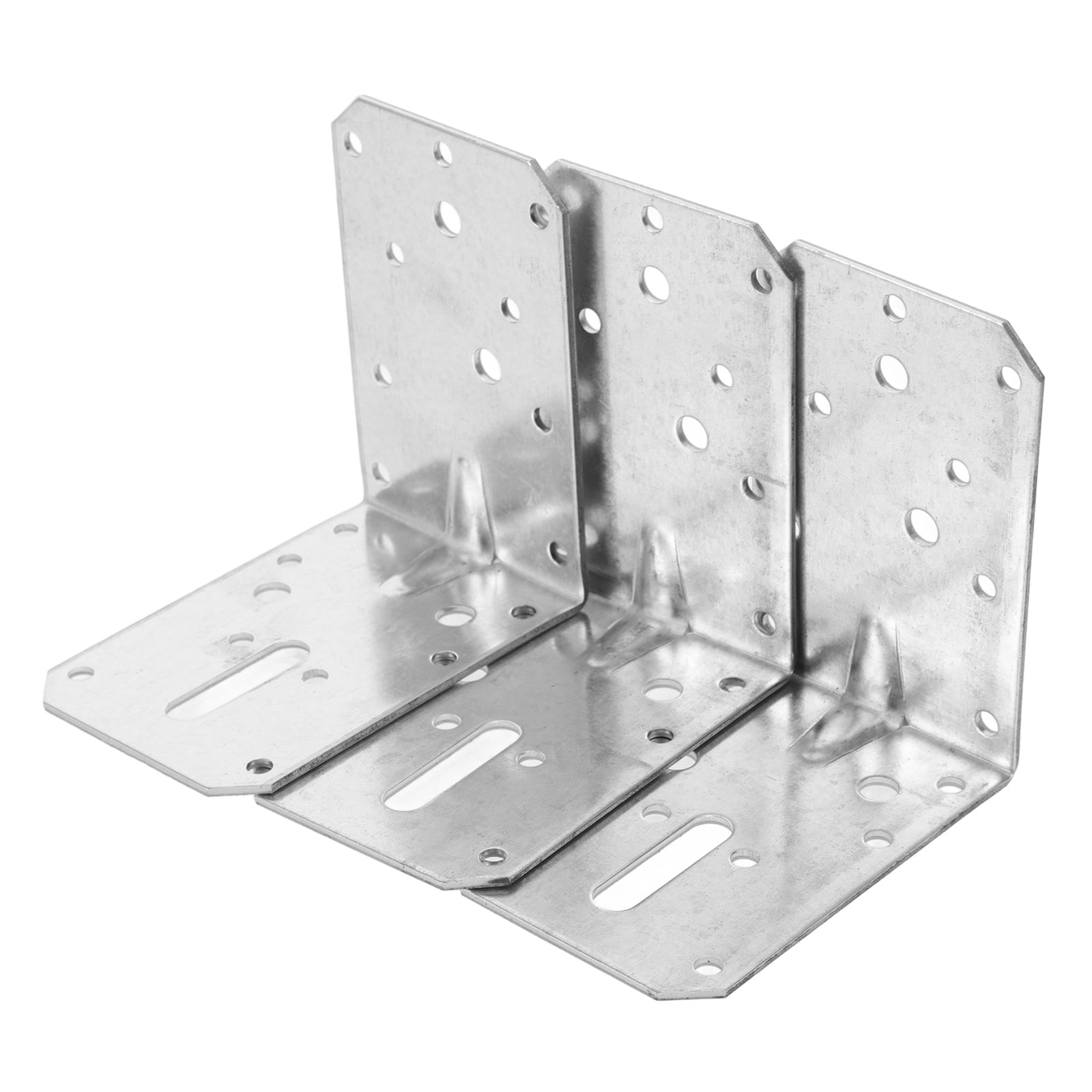 3 Pcs Iron Angle Code Heavy Duty Corner Brace Board Bookshelf Silver ...