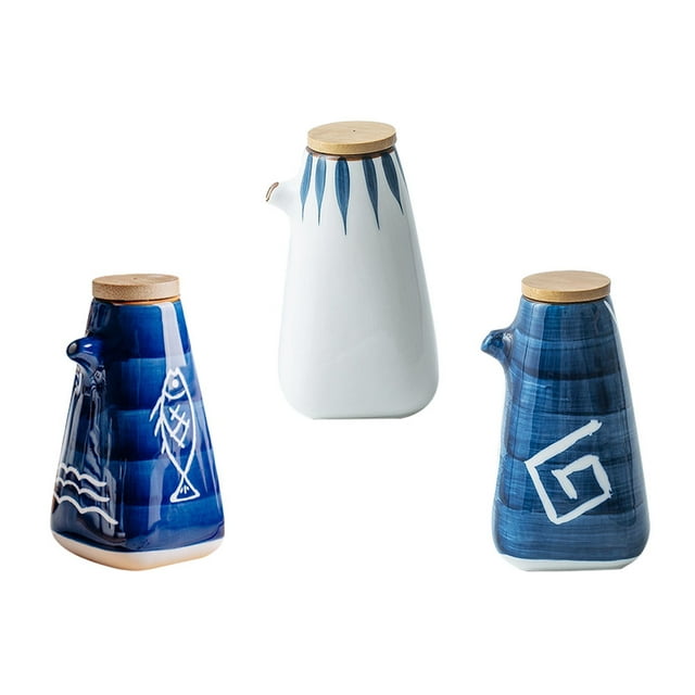 3 Pcs Japanese Oil and Vinegar Bottle Decor Oil Bottle Kitchen Sauce ...