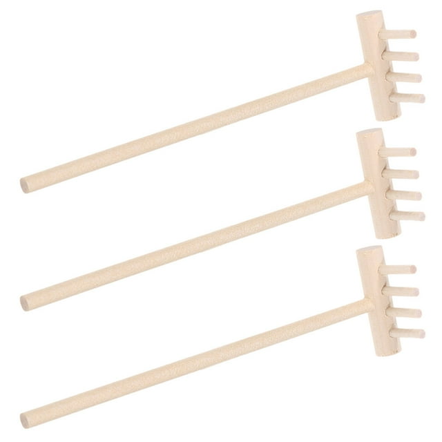3 Pcs Japanese Style Bamboo Rake and Sand Rake Ornament Plant Decor ...