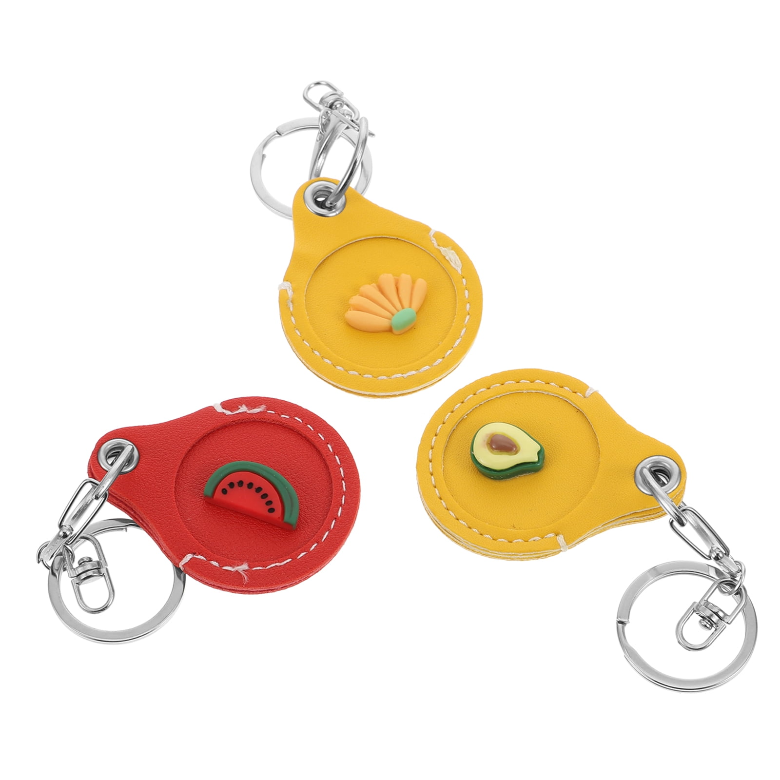 3 Pcs Key Case Access Control Cover Carabiner Card Sleeves PU Leather ...