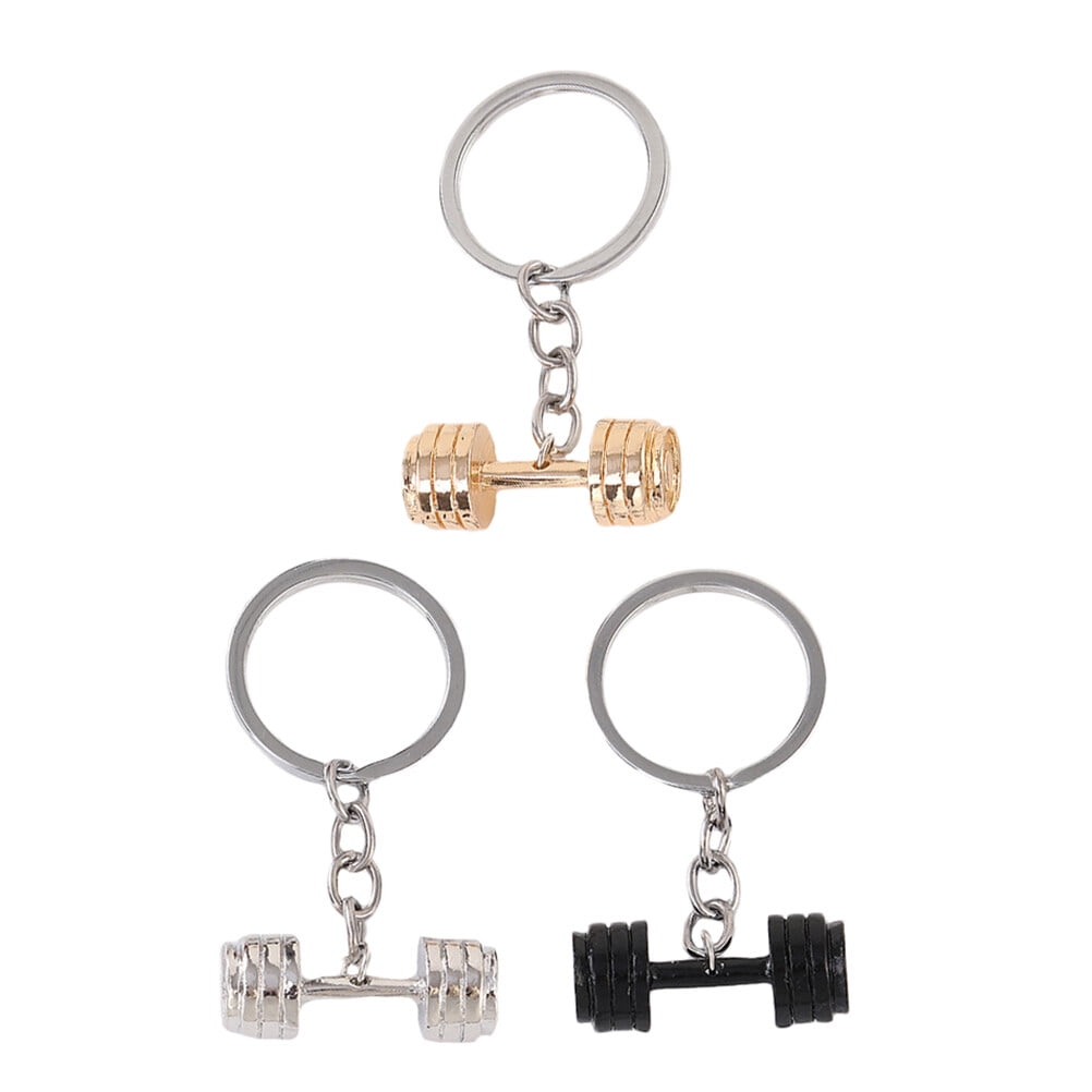 3pcs Mini Dumbbell Key Chain Barbell Keyring for Gym Lover Boyfriend ...