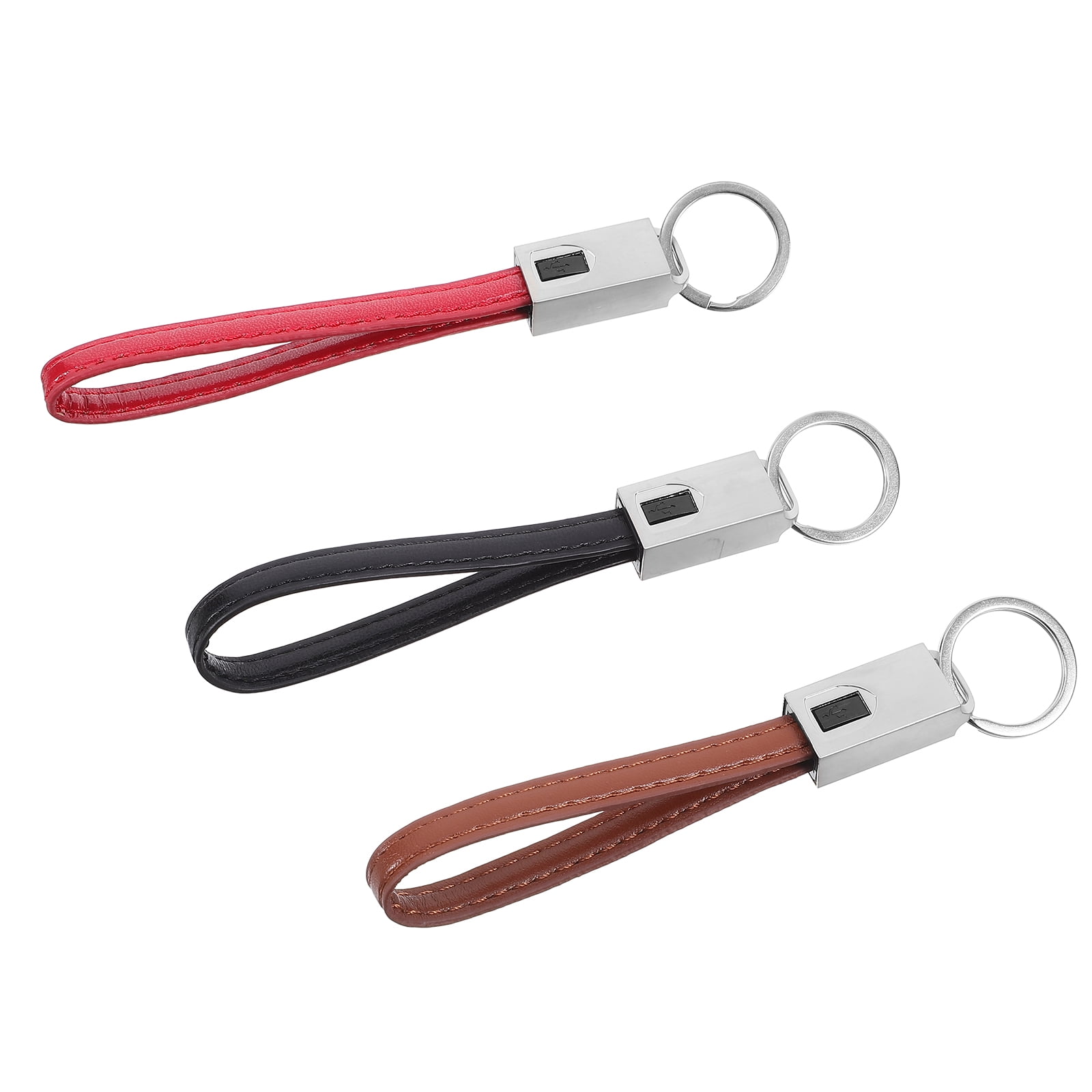 3 Pcs Keychain Charger USB Keyring with Data Cable Fob - Walmart.com