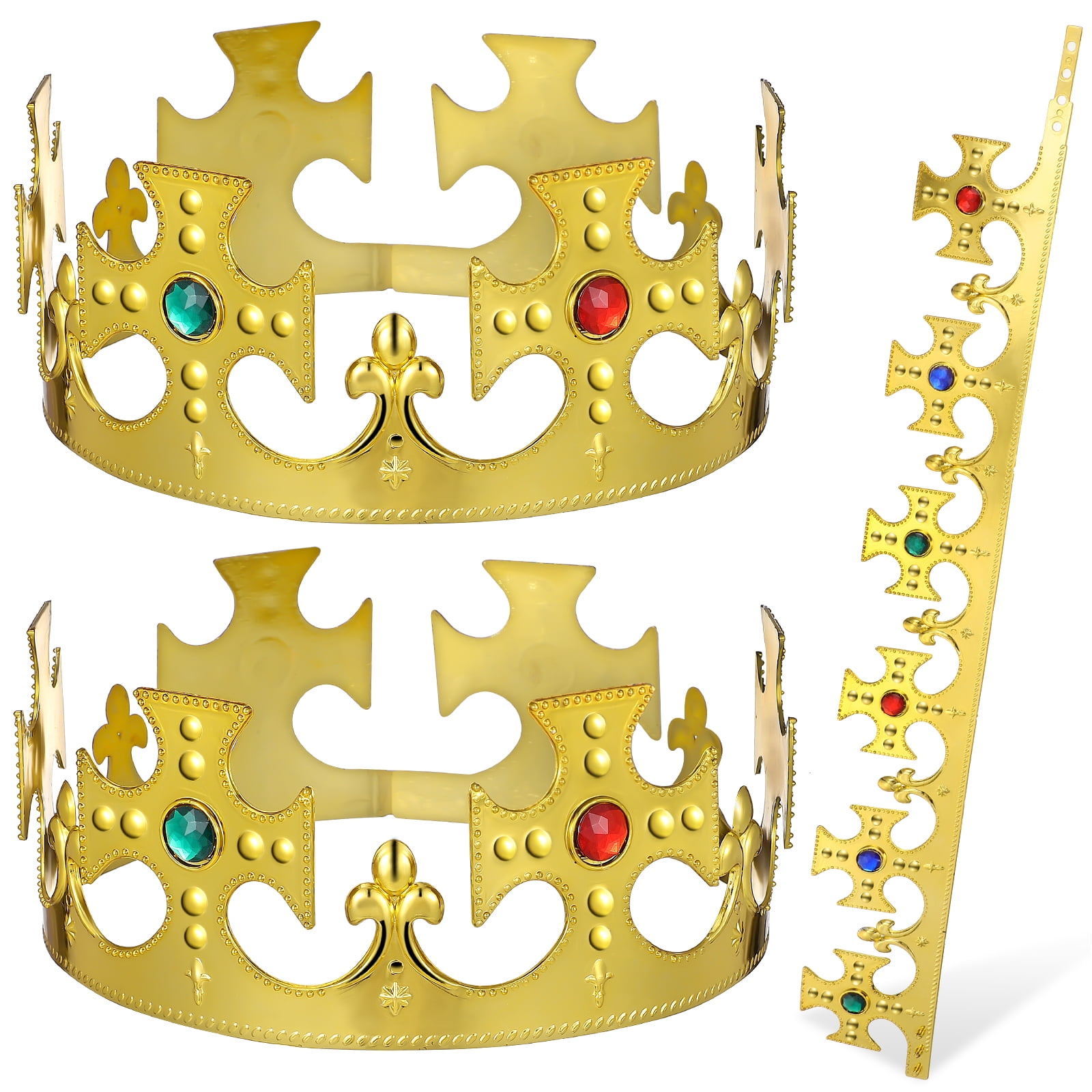 WRISTBIQUE Birthday Crowns Golden 3Pcs 11.8X3.1X0.08in Plastic Party ...