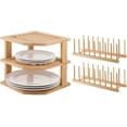 3 Pcs Kitchen Cabinet Organizer Shelf, 1 PC Bamboo Corner Rack and 2 ...
