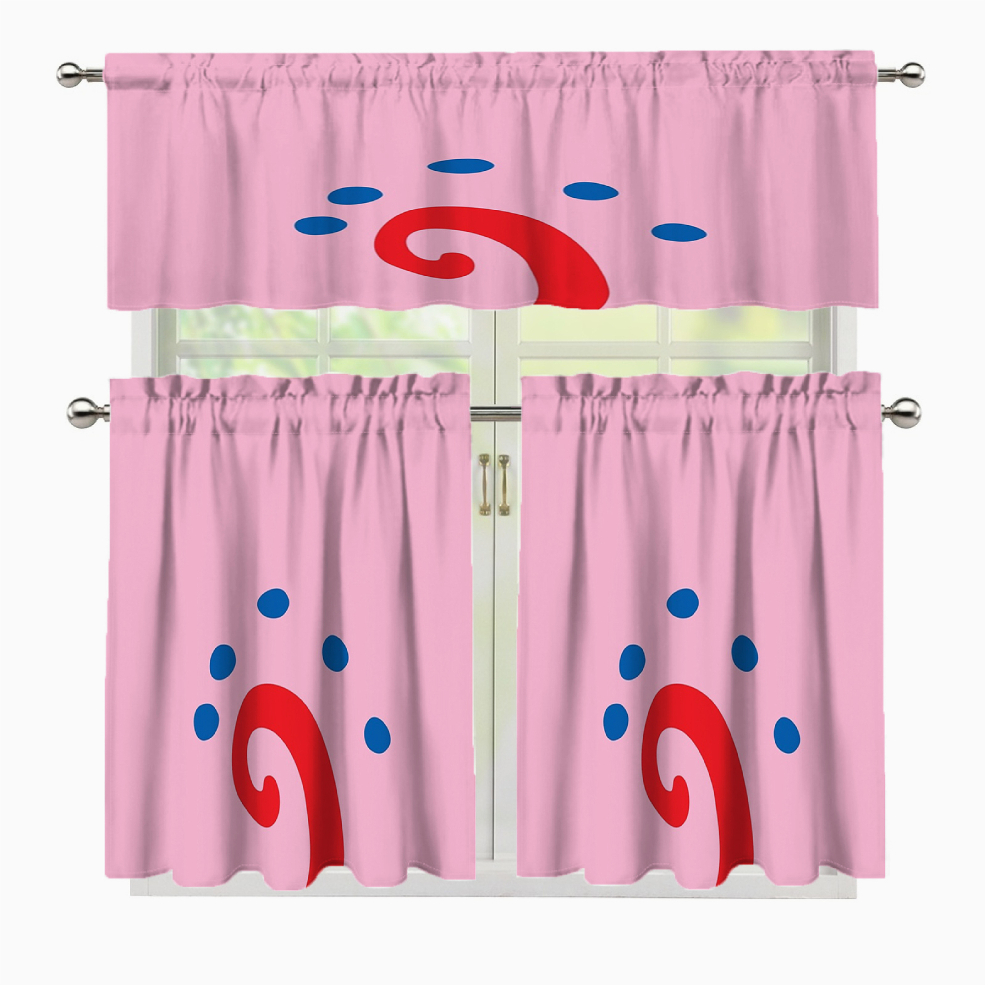 3 Pcs Kitchen Curtains Valance and Tiers Set Gary the Snail Loose ...