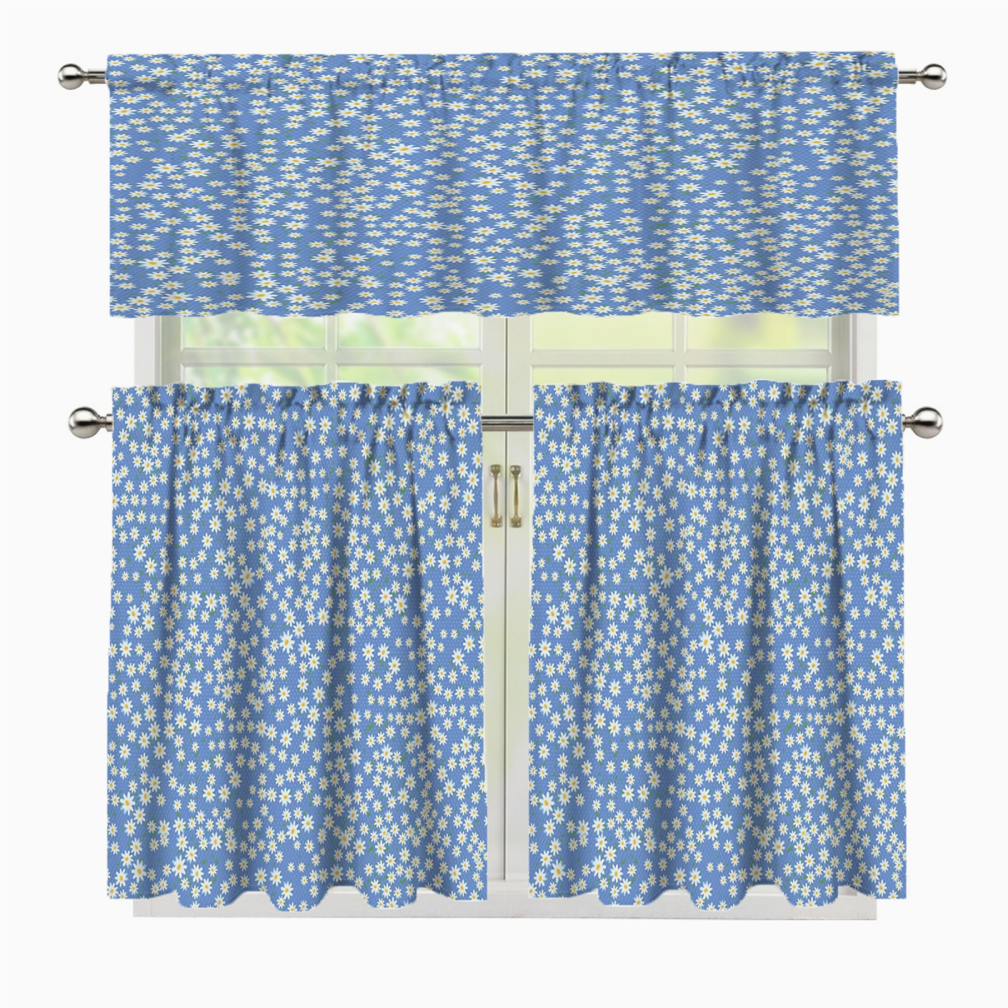 3 Pcs Kitchen Curtains Valance and Tiers Set Trad GirlTrad Wife Wojak ...