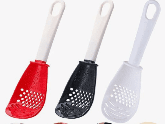 3 Pcs Kitchen Multifunction Spoon Set, Red White Black Plastic 6-in-1 ...