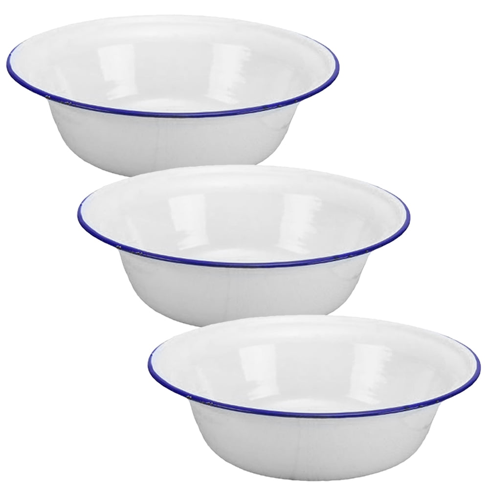 3 Pcs Kitchen Soup Holder Bowl Mixing Bowls Enamel Dinner Plates ...