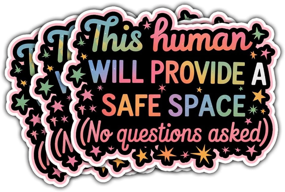 3 Pcs LGBTQ+ Safe Space Sticker, This Human Will Provide A Safe Space ...
