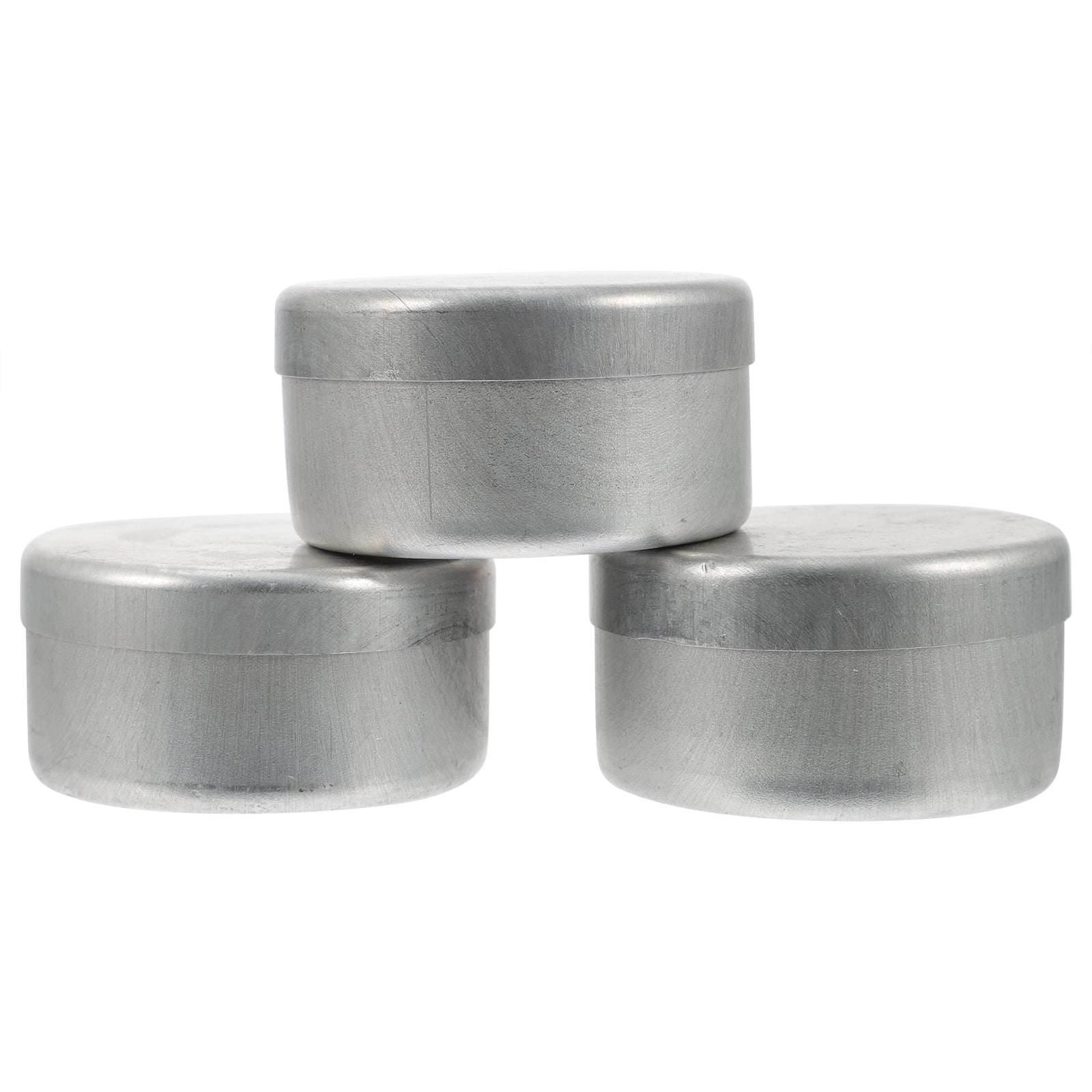 3 Pcs Laboratory Aluminum Box Empty Candle Tins Round Bracket - Walmart.com