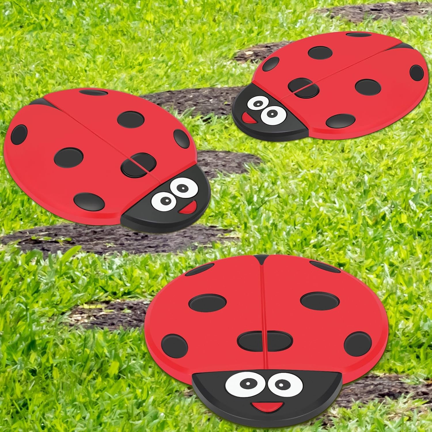 3 Pcs Ladybug Stepping Stone Garden Stepping Stones Walkway Decorative ...