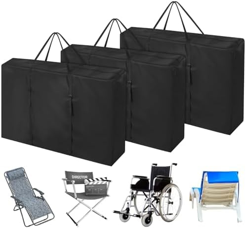 3 Pcs Large Folding Chair Storage Bags Covers Zero Gravity Heavy Duty ...