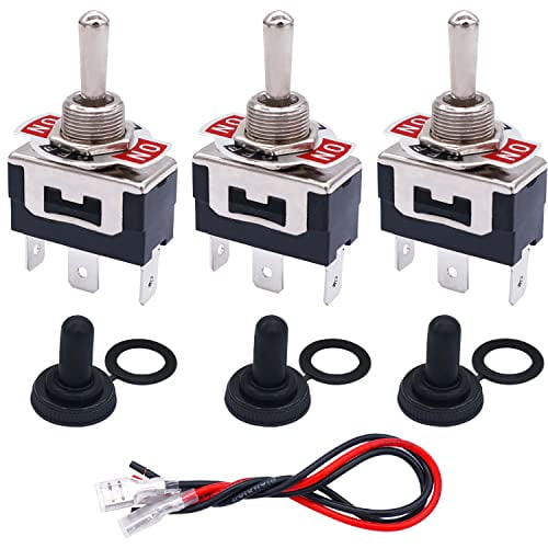 3 Pcs Latching Toggle Rocker Switches 3 Pin 3 Position ON/Off/ON SPDT ...