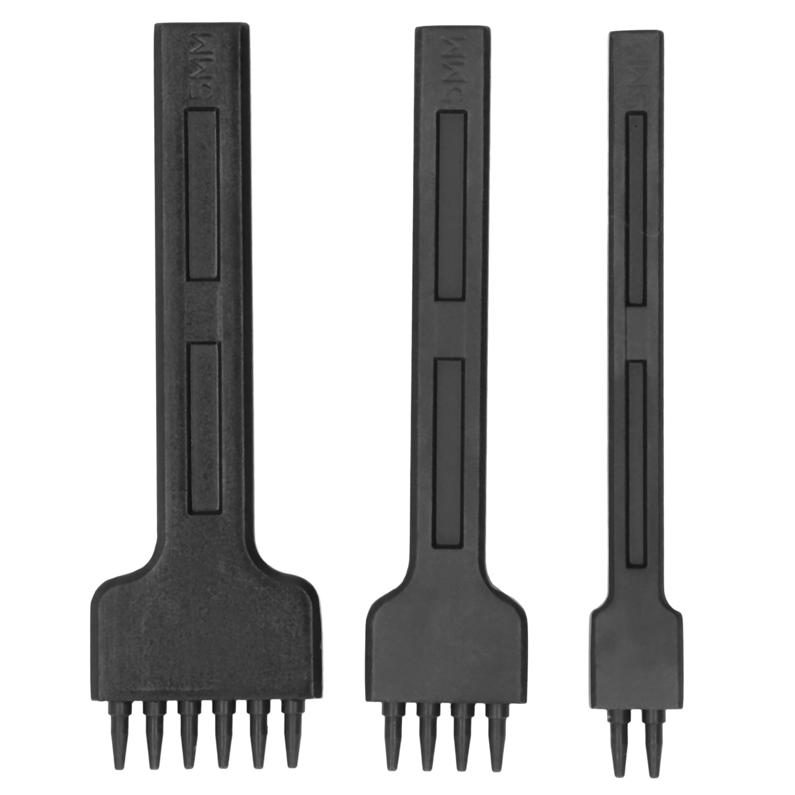3 Pcs Leather Hole Punch Diy Hand Made Leather Goods Leather Zinc Alloy Black Round Hole Row