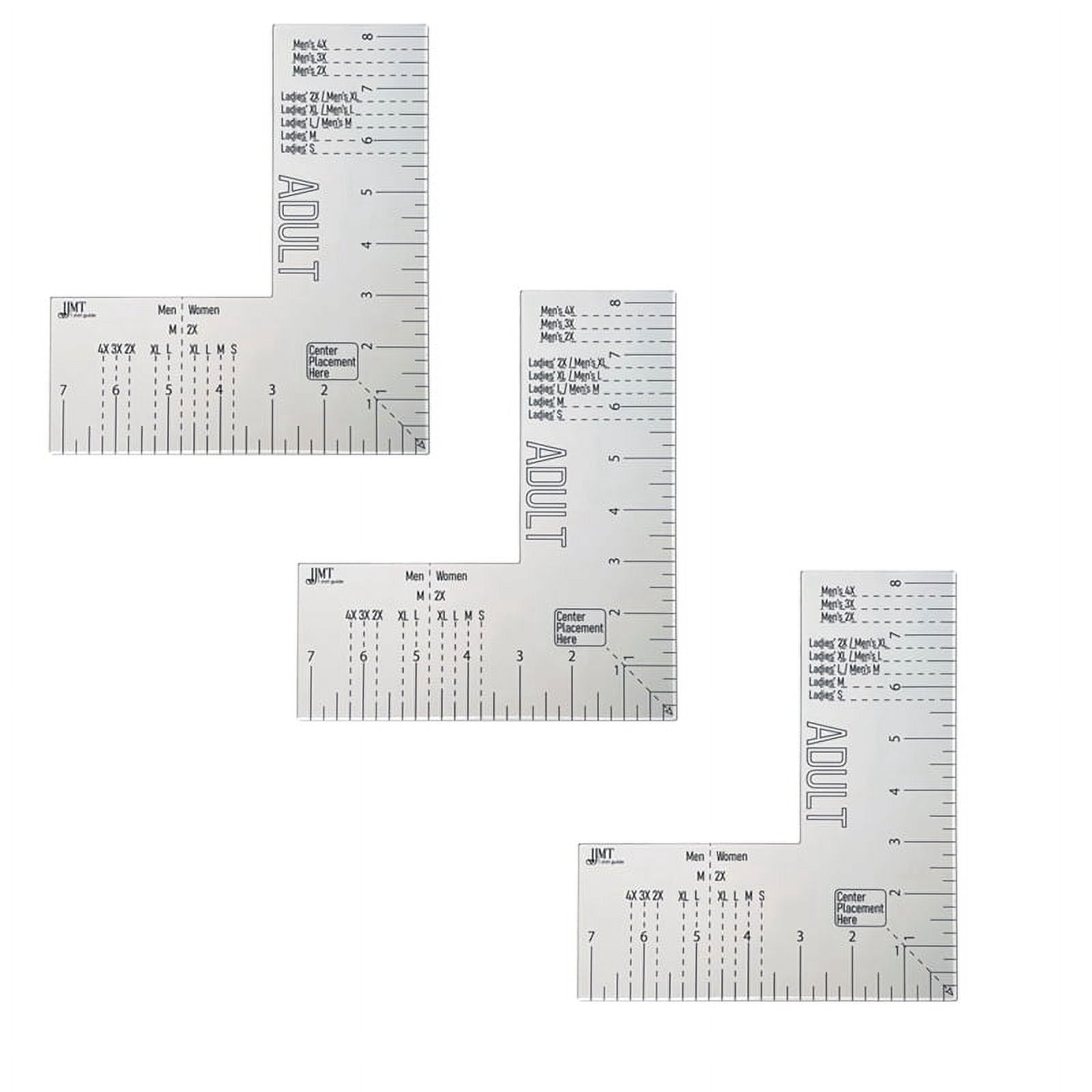 3 Pcs Left Chest Logo Placement Tool for Embroidery Heat Printing Acrylic Tshirt Ruler Guide for ...
