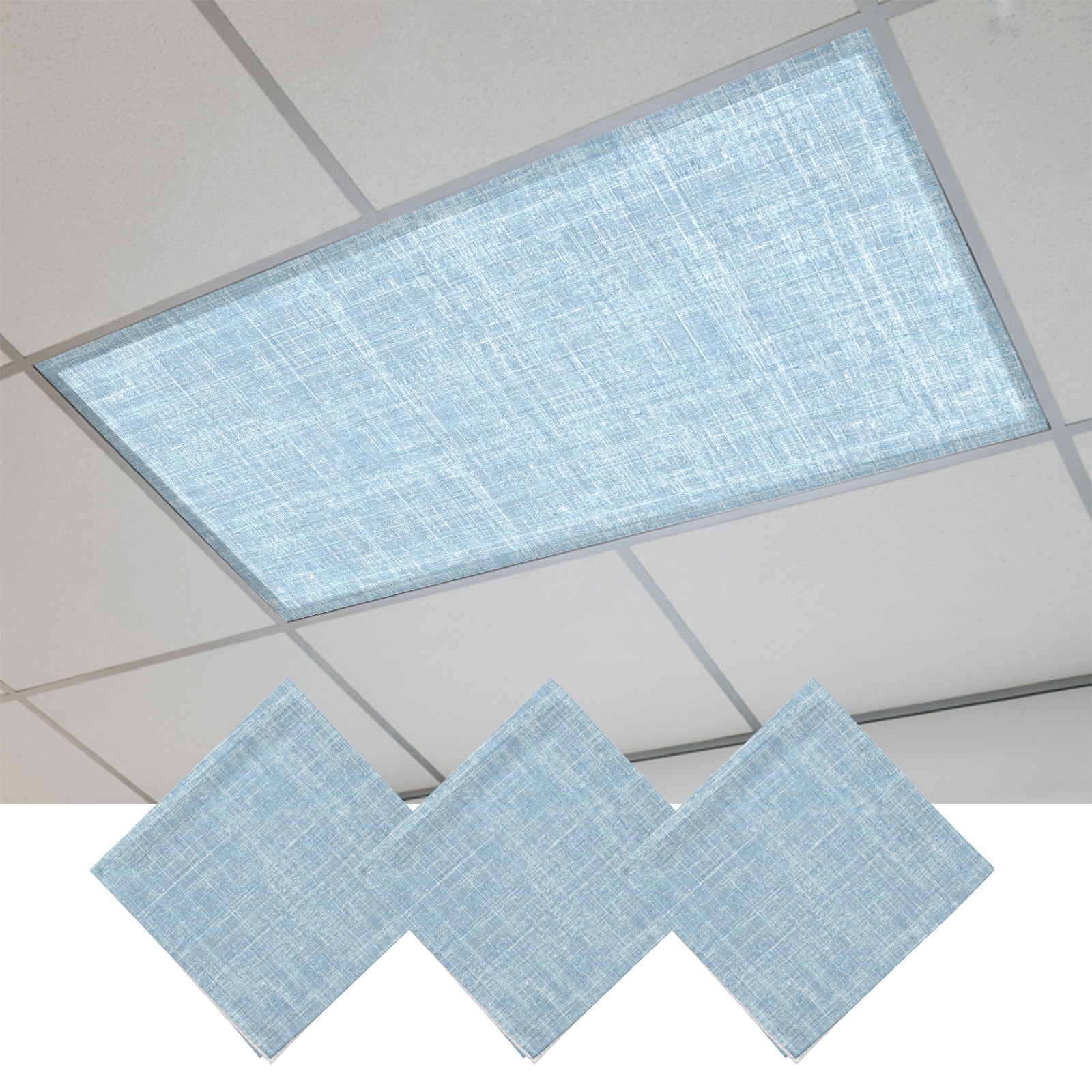 3 Pcs Light Blue Fluorescent Light Covers Abstract Modern Farmhouse ...