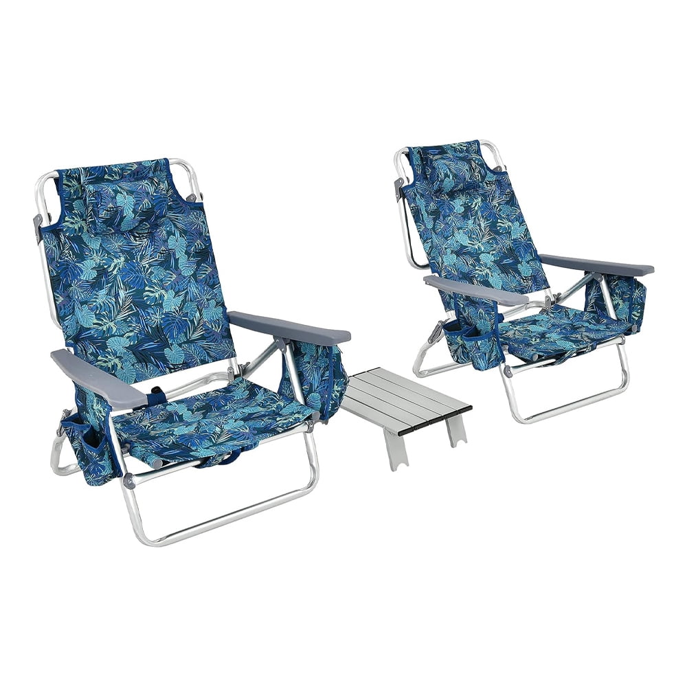 3 Pcs Lightweight Camping Chairs, Versatile Backpack Beach Chairs with ...