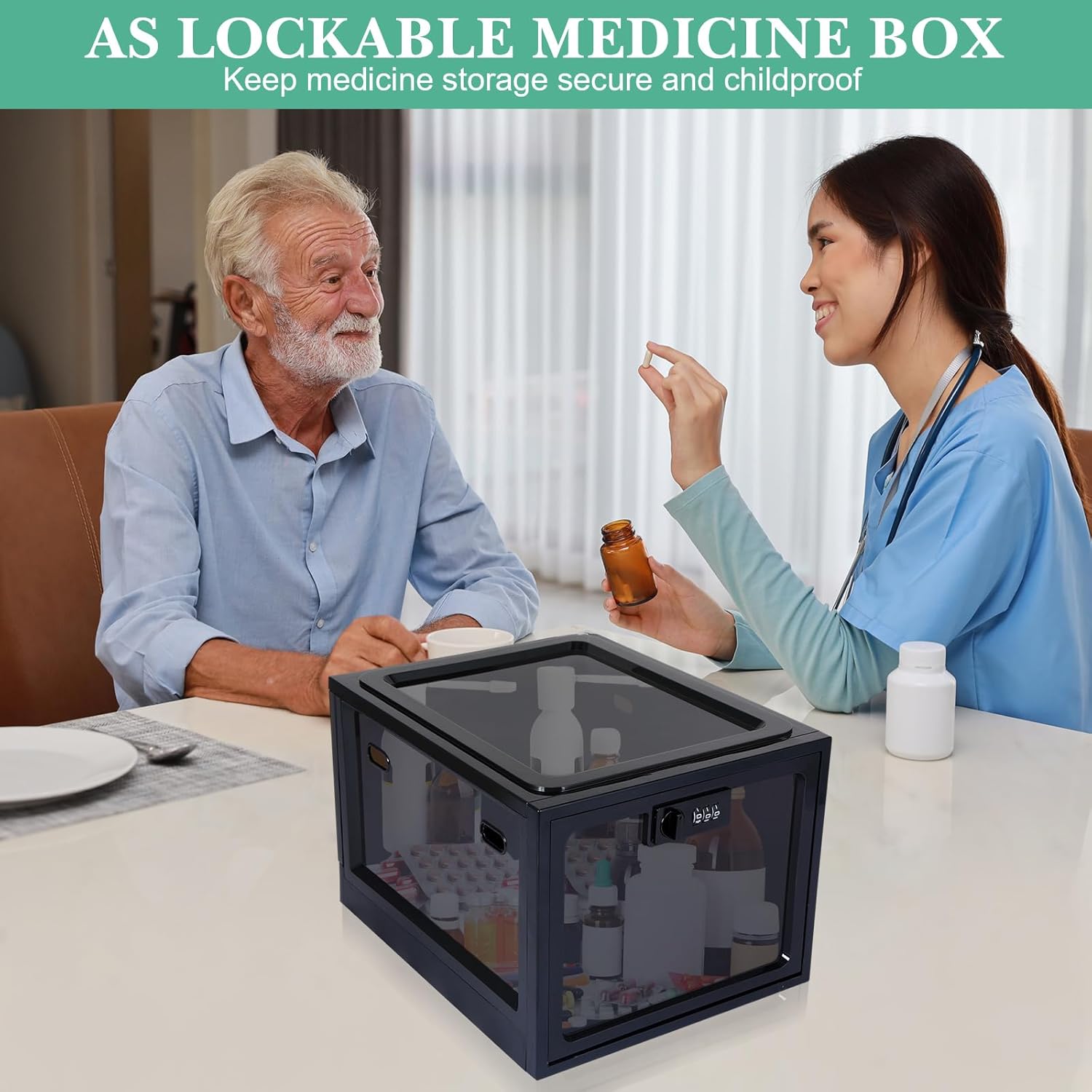 3 Pcs Medicine Lockable Box Combination Medication Container Storage ...
