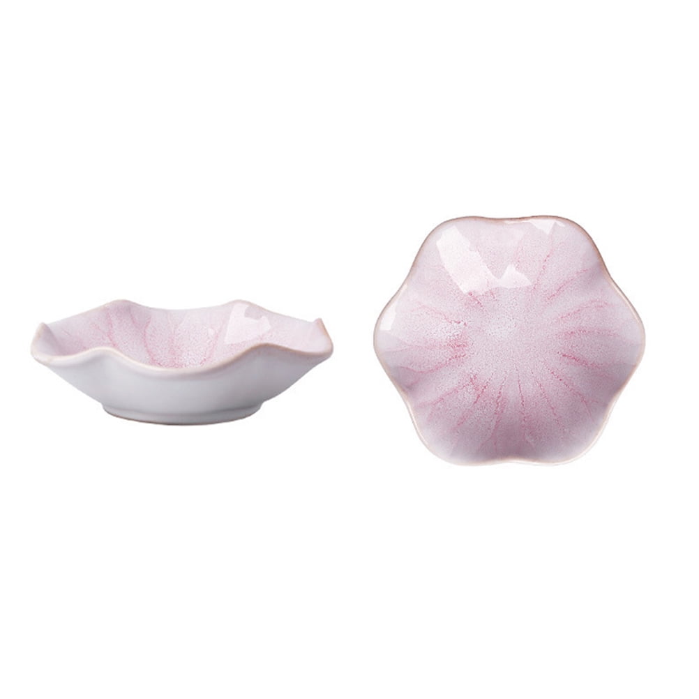 Clispeed 3pcs Japanese Style Seasoning Plate Ceramic Tableware Lotus ...
