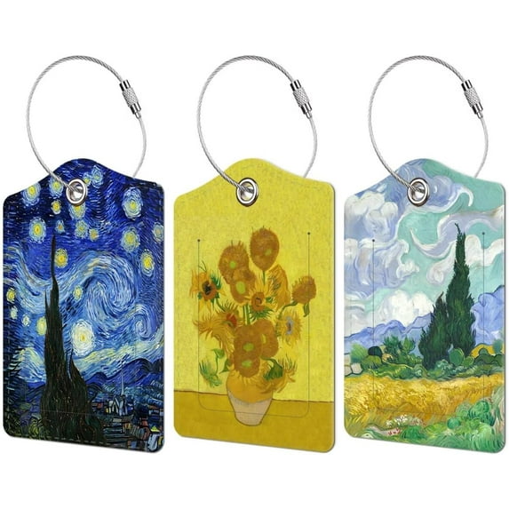 3 Pcs Luggage Tag for Suitcase, Travel Cruise Leather Bag Tags ...