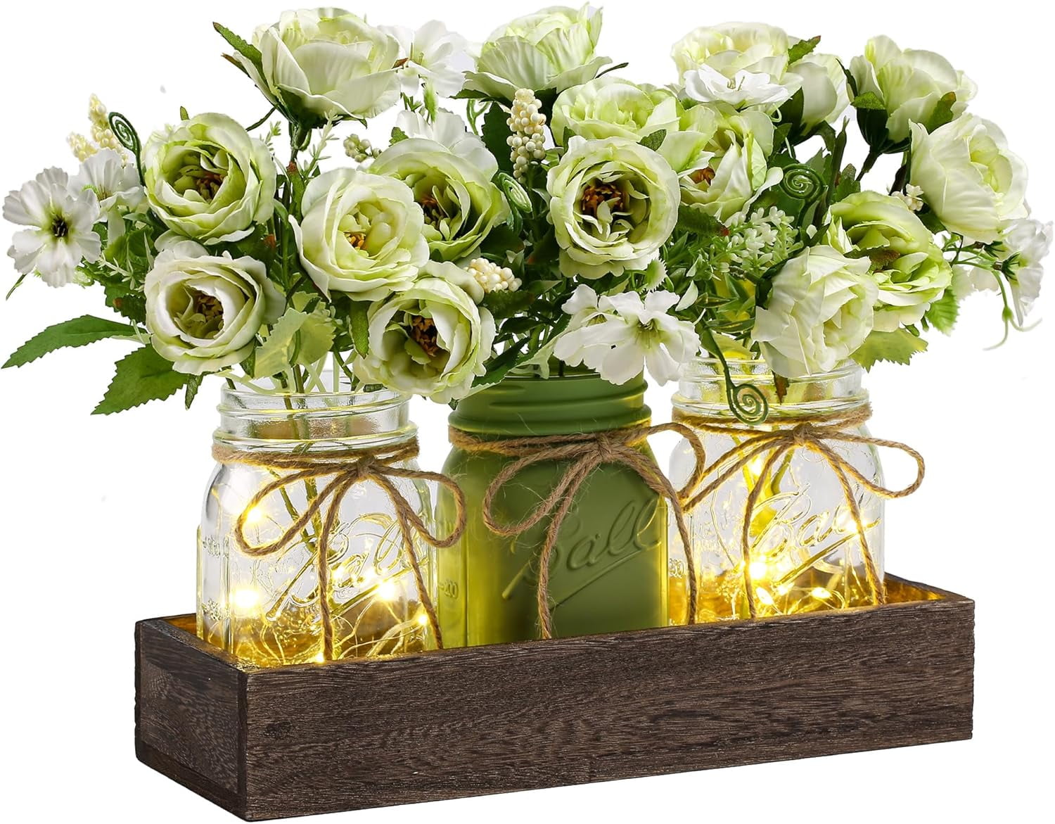 3 Pcs Mason Jar Centerpiece Table Decorations for Dining Farmhouse ...