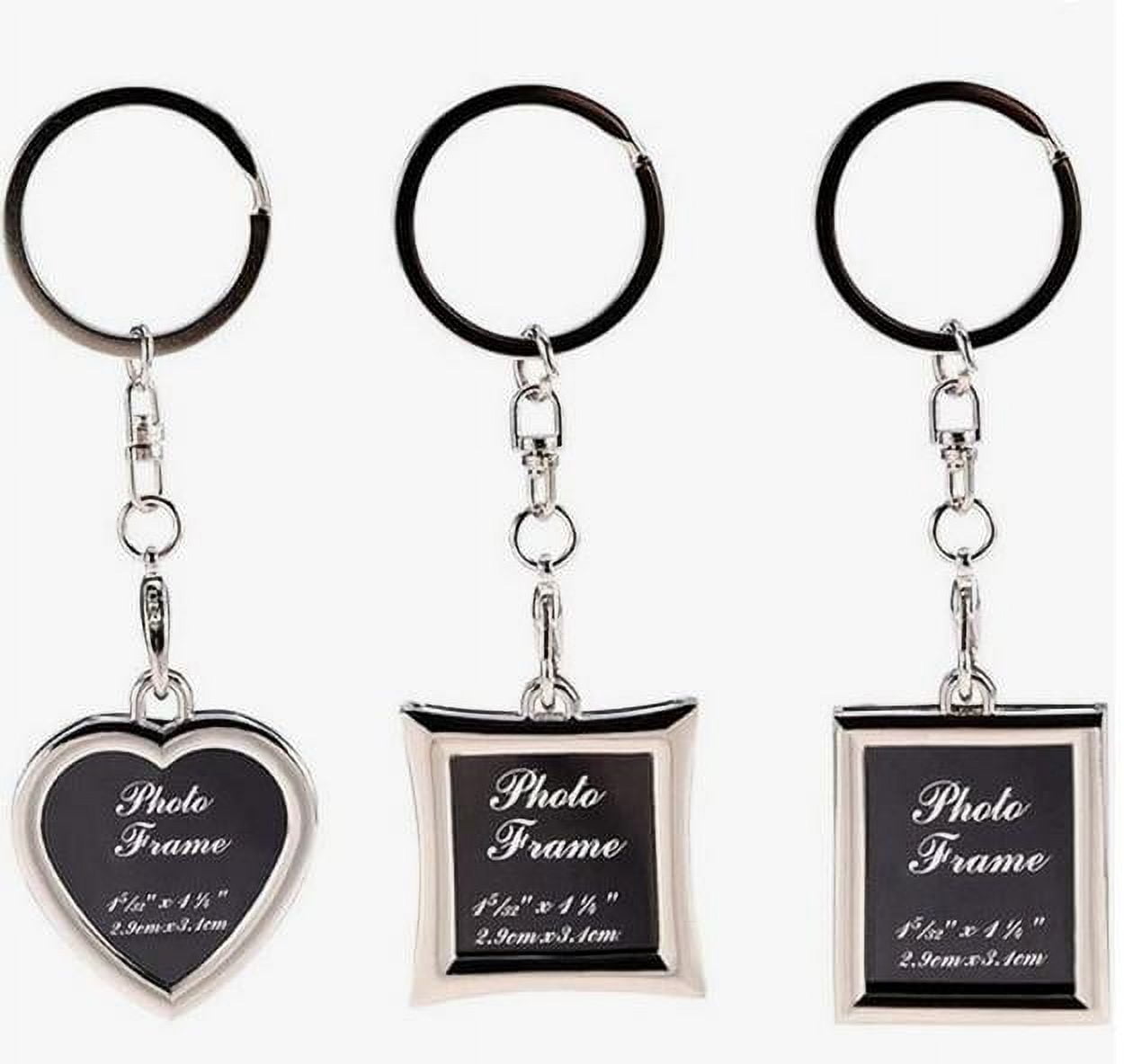 3 Pcs Matching Keychains for Couples Photo Frame Keychain with Picture ...
