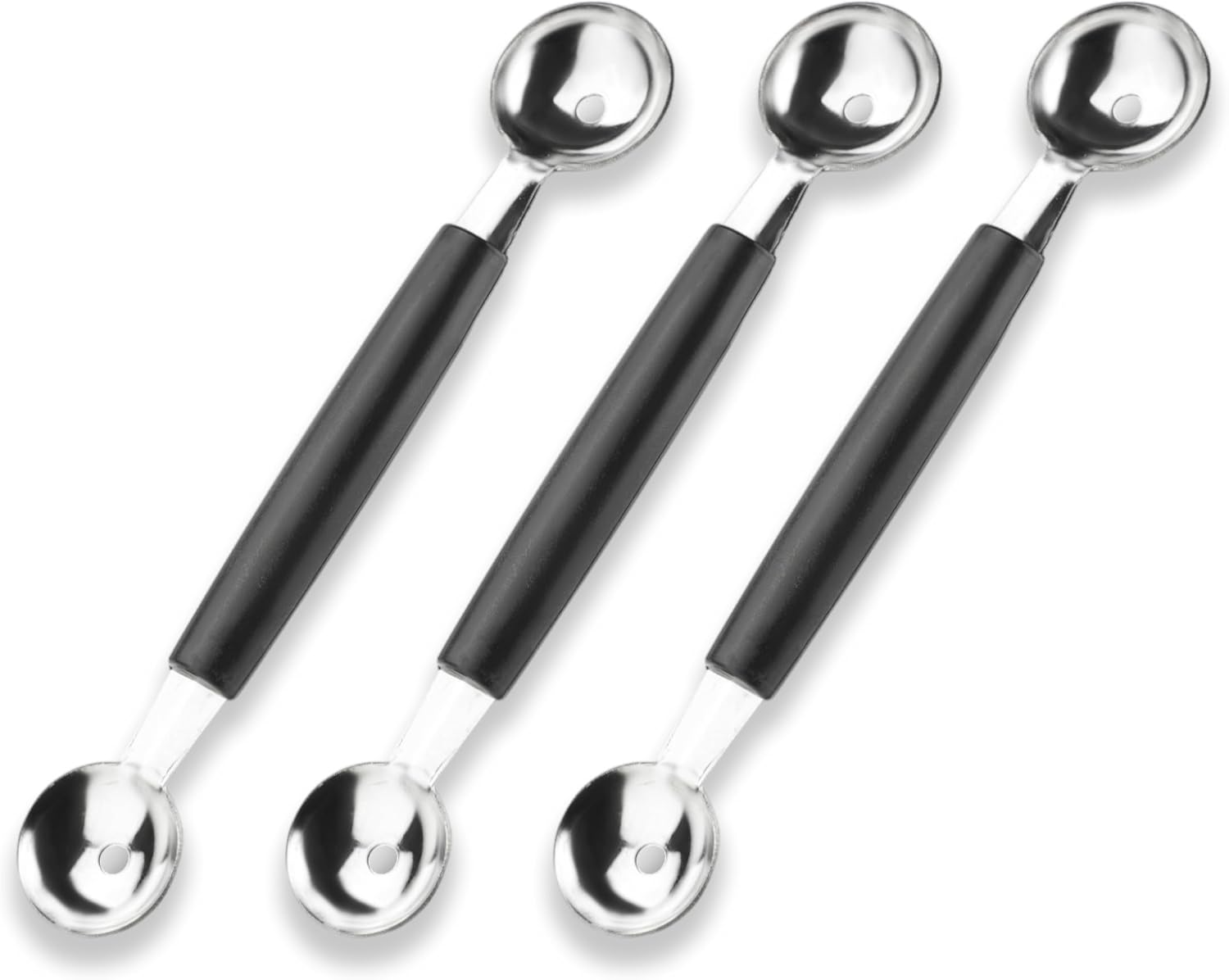 3 Pcs Melon Baller Scoop - Double-Sided Watermelon Scooper Spoon - Ice ...