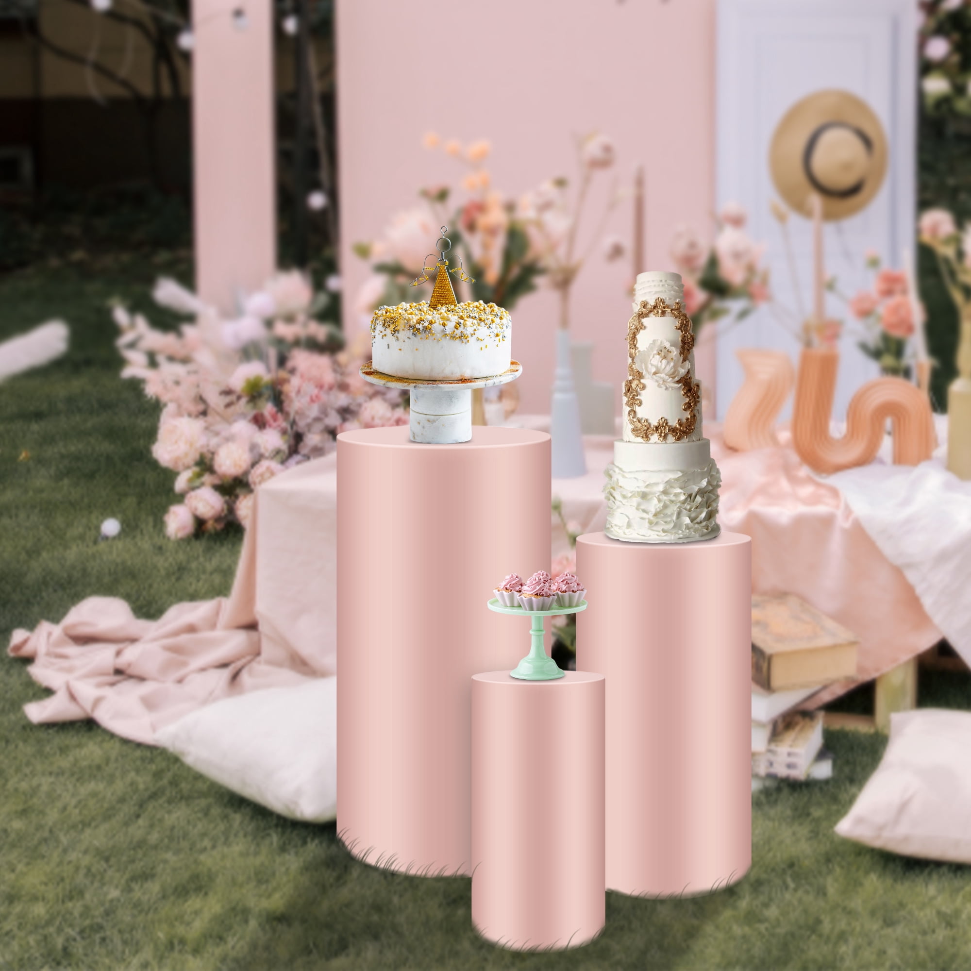 3 Pcs Metal Cylinder Stands For Parties, Heavy Duty Rigid Material ...