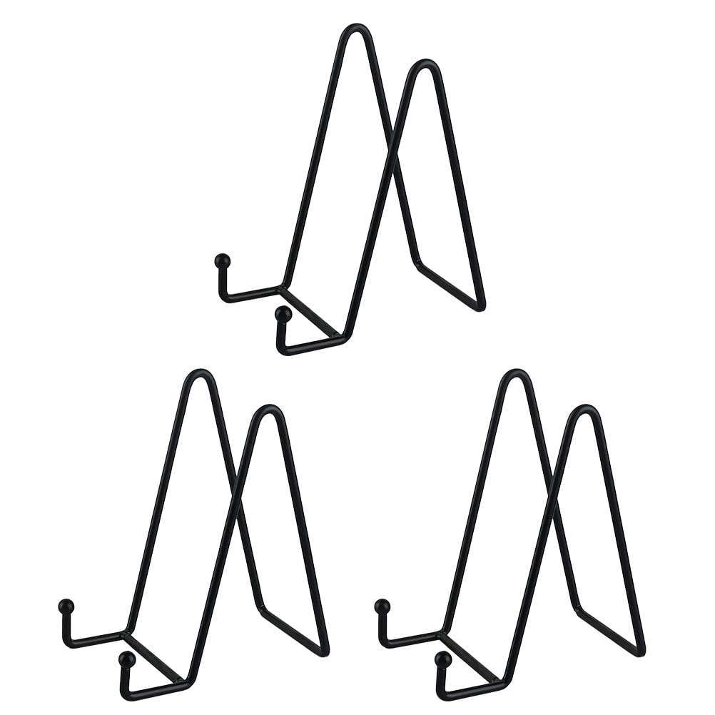 3 Pcs Metal Easel Wrought Iron Photo Frame Stand Plate Holder Brackets ...