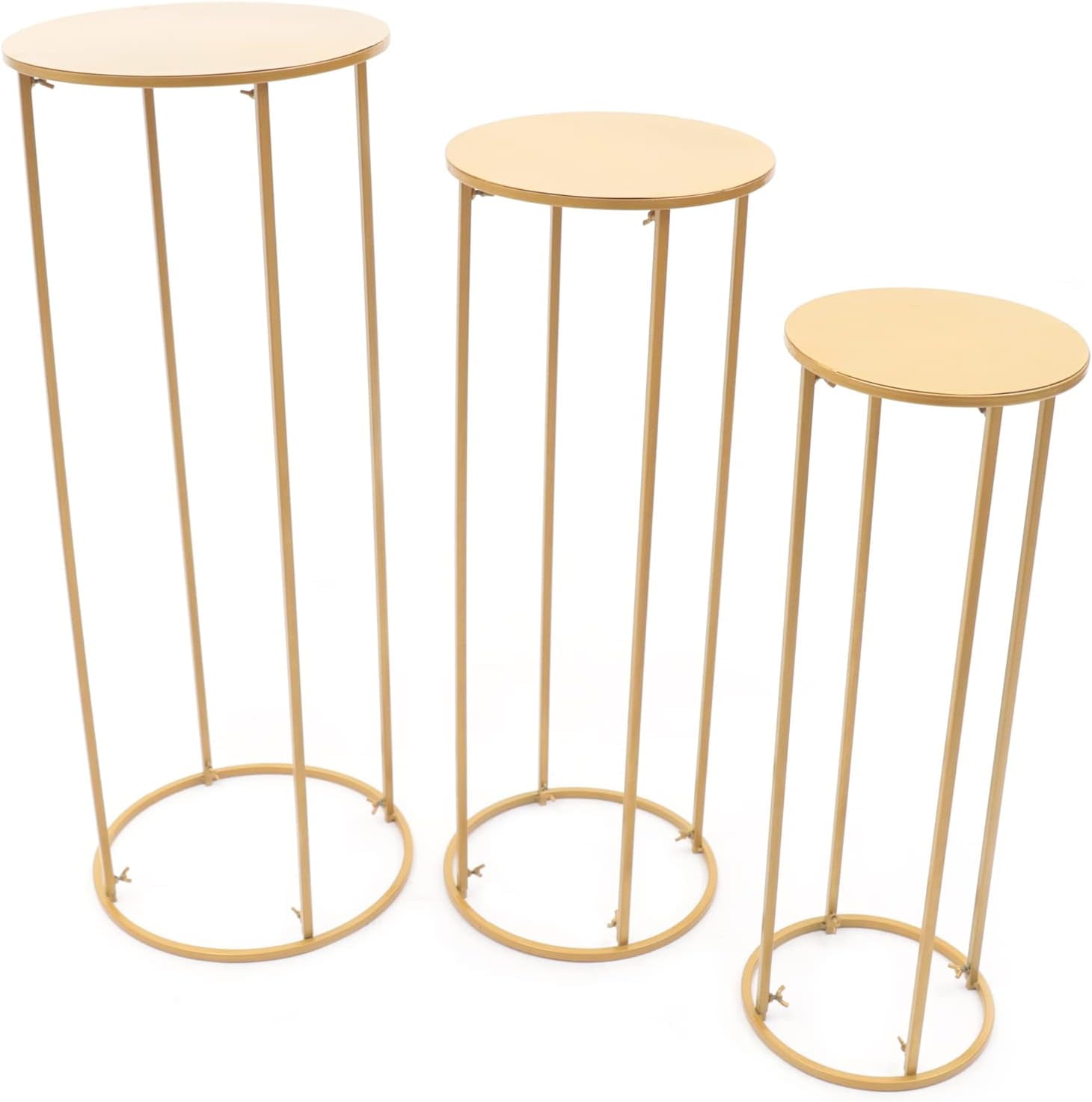 3 Pcs Metal Flower Floor Vase Column Flower Stand, Wedding Flower Stand ...