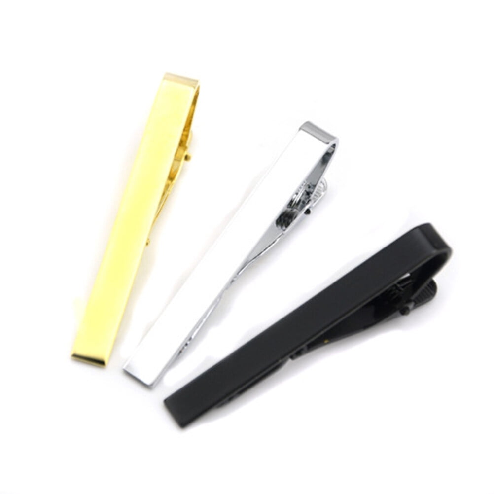 3 Pcs Metal Tie Clamp Necktie Bar Clips One Body Glossy Holders for Men ...