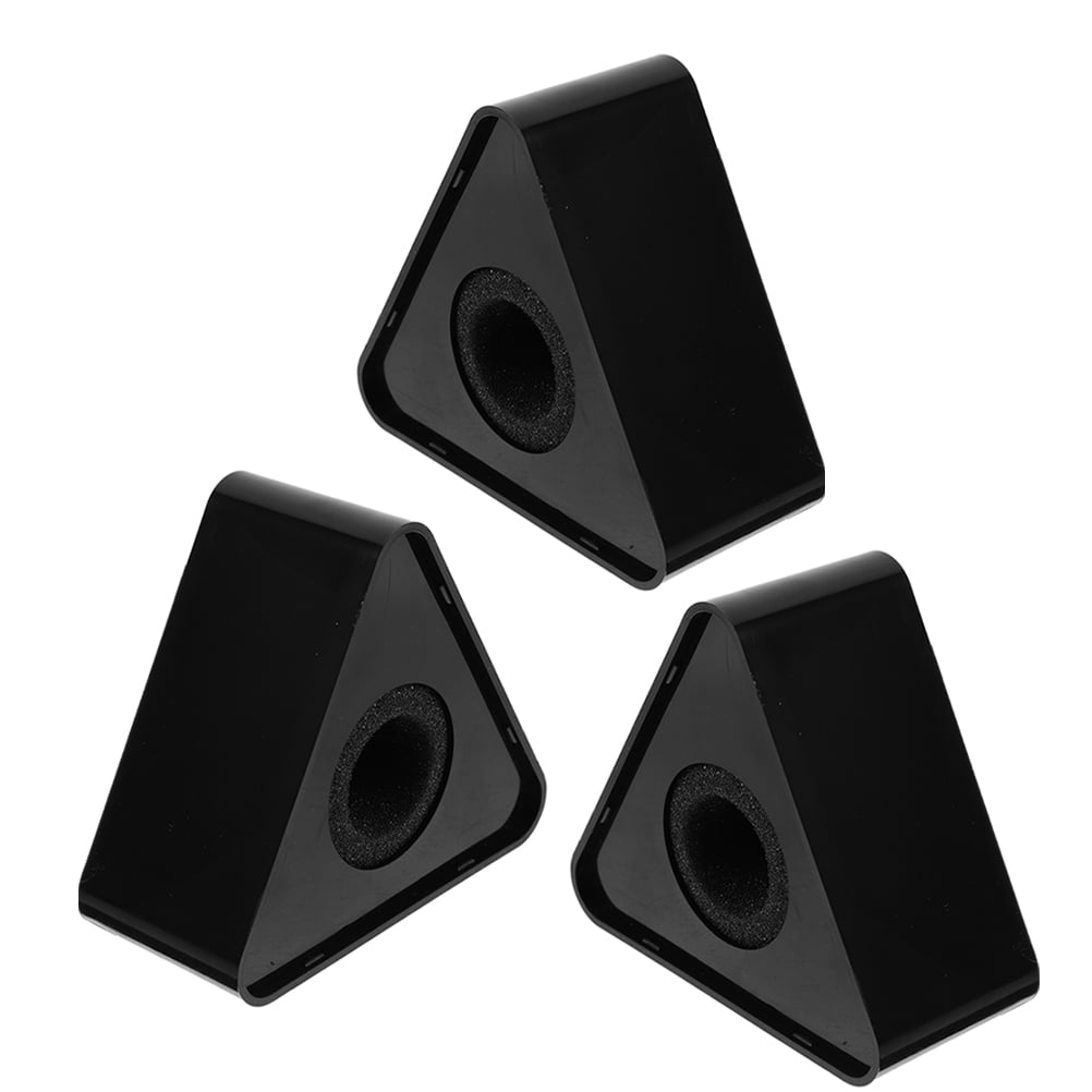 3 Pcs Microphone Logo Triangular Stands Interview Handle Station Logos ...