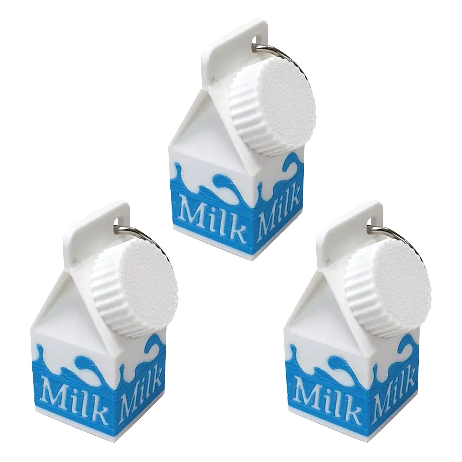 3 Pcs Milk Carton Keychain for Pills, Lactose Intolerance Pills Case ...