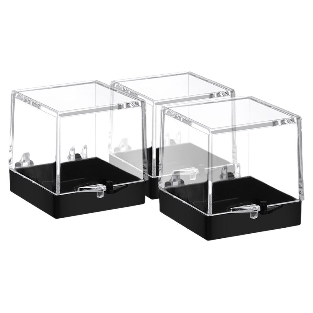 3 Pcs Mineral Standard Box Display Cabinet Mineral Display Case Mineral ...