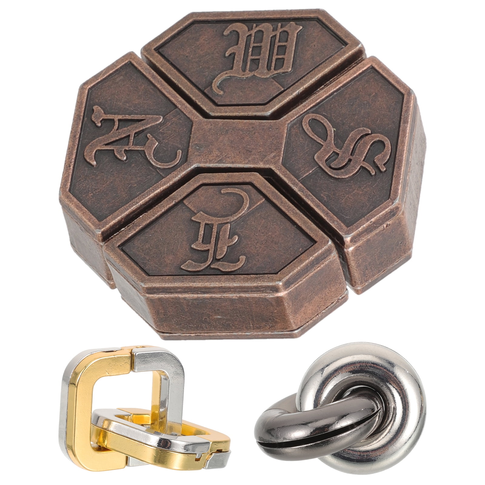 3 Pcs Mingsuo Brain Teaser Puzzles Metal Teasers Dementia Fidget Toys ...