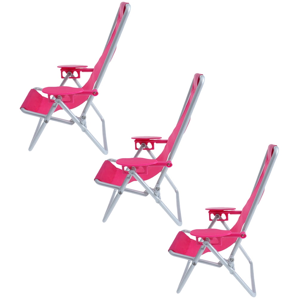 3 Pcs Mini Beach Chair Princess Toys Miniature Lounge Chair Model Home ...