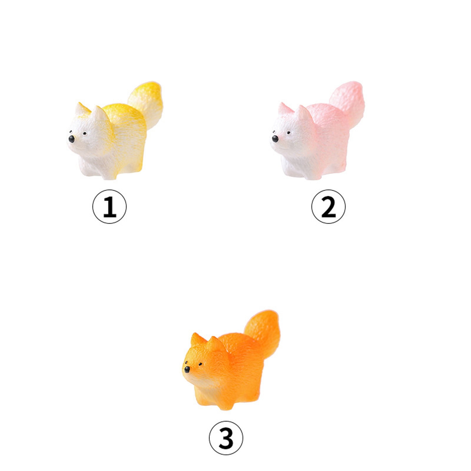 3 Pcs Mini Fox Animal Figures Toy Cake Toppers, Miniature Fox Figurines ...