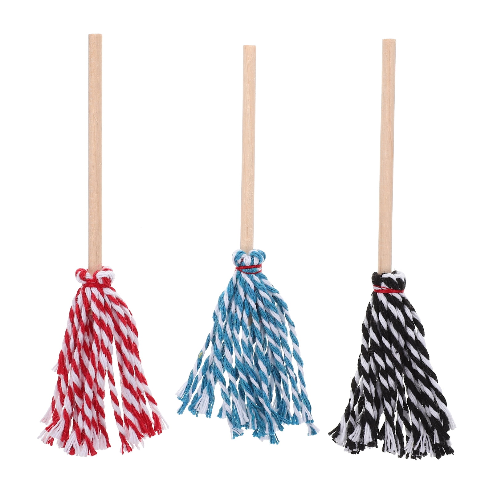 3pcs Doll House Mops Landscape Decor Mini Mop Ornaments Miniature Mops ...