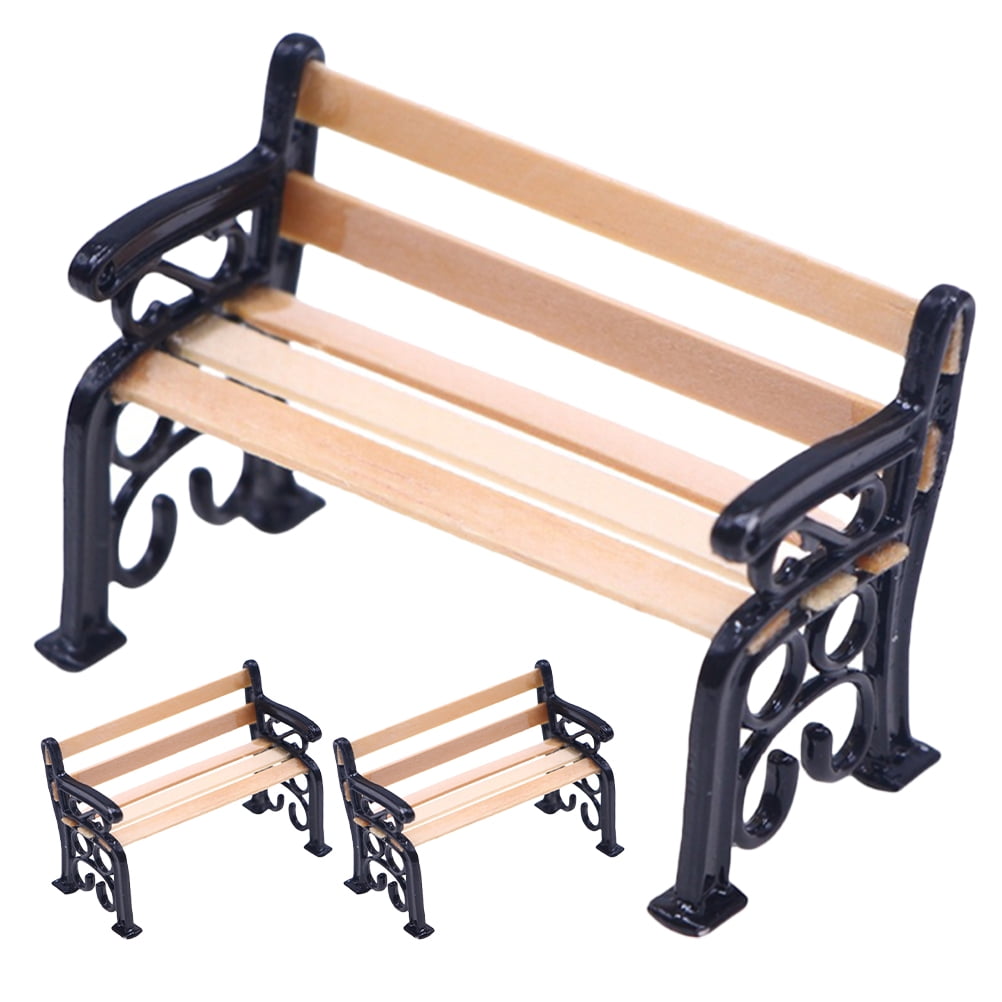 3 Pcs Mini Park Bench Miniature Bench Doll Furniture Chair Dollhouse ...