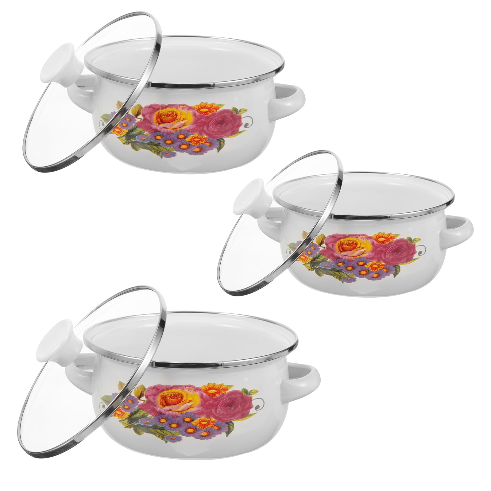 3 Pcs Mini Pot Cooking Enamel Cookware Little Baby Colorful - Walmart.com