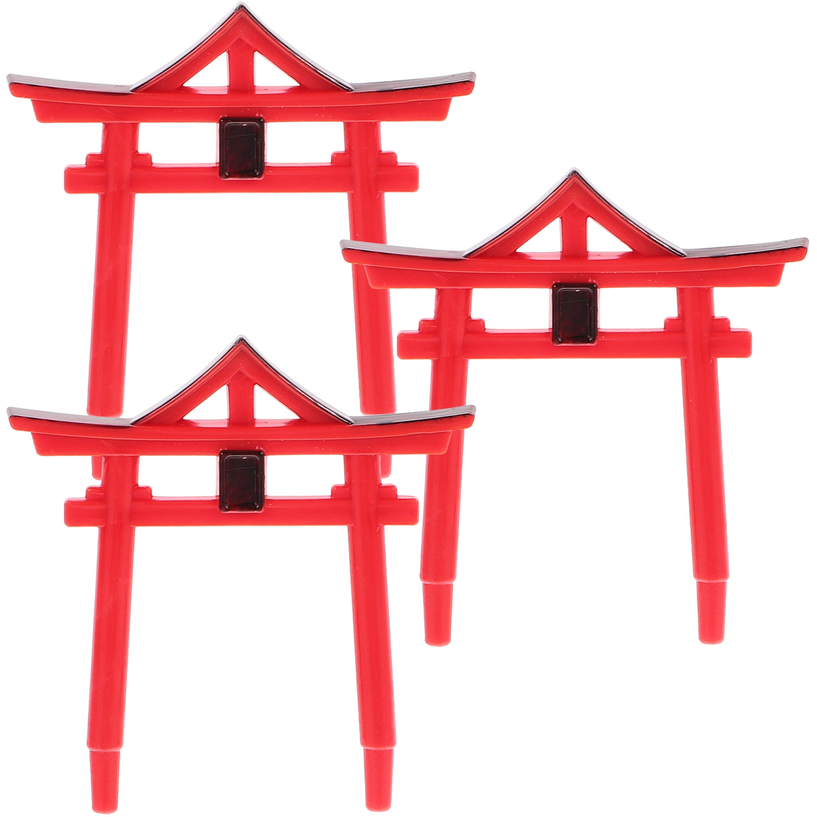 3 Pcs Mini Torii Decoration Sculpture Glass Ornament Japanese-style ...